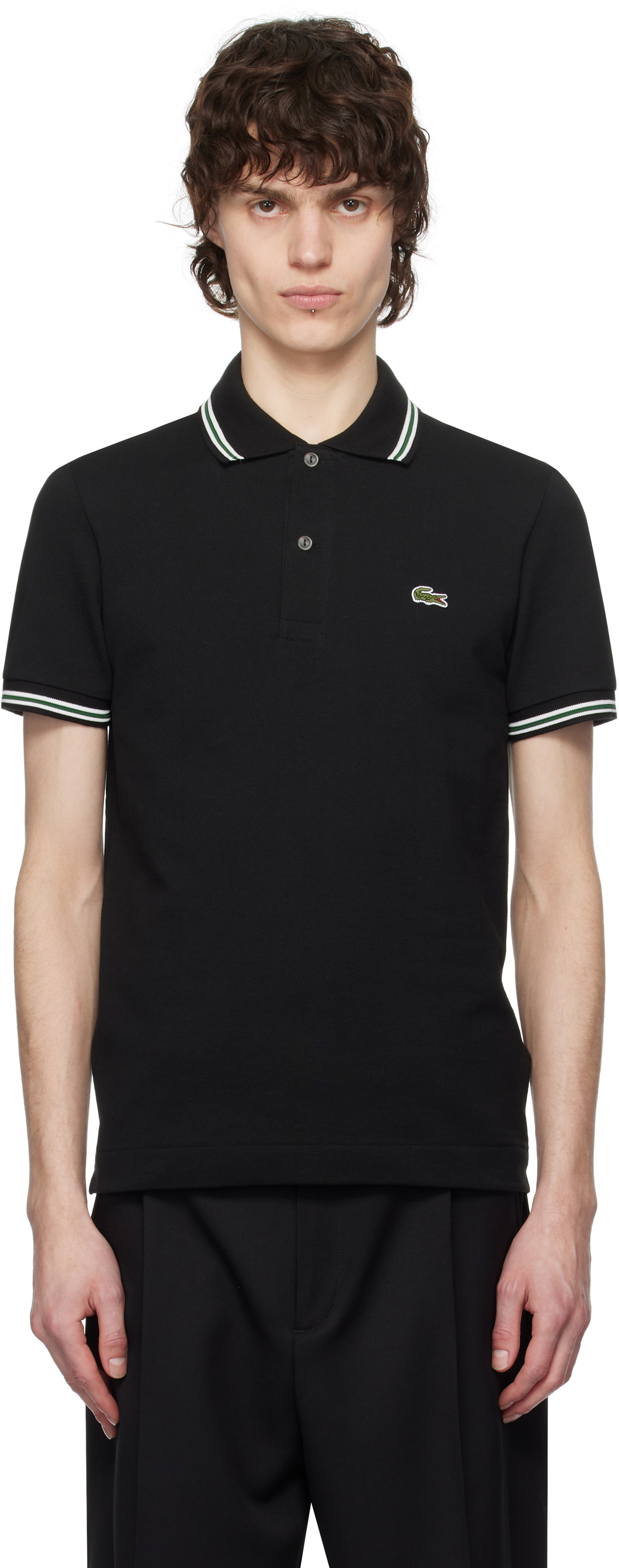 Lacoste Black Regular Fit Trim Accent Polo Lacoste