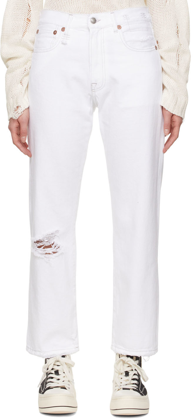 R13 White Distressed Jeans R13