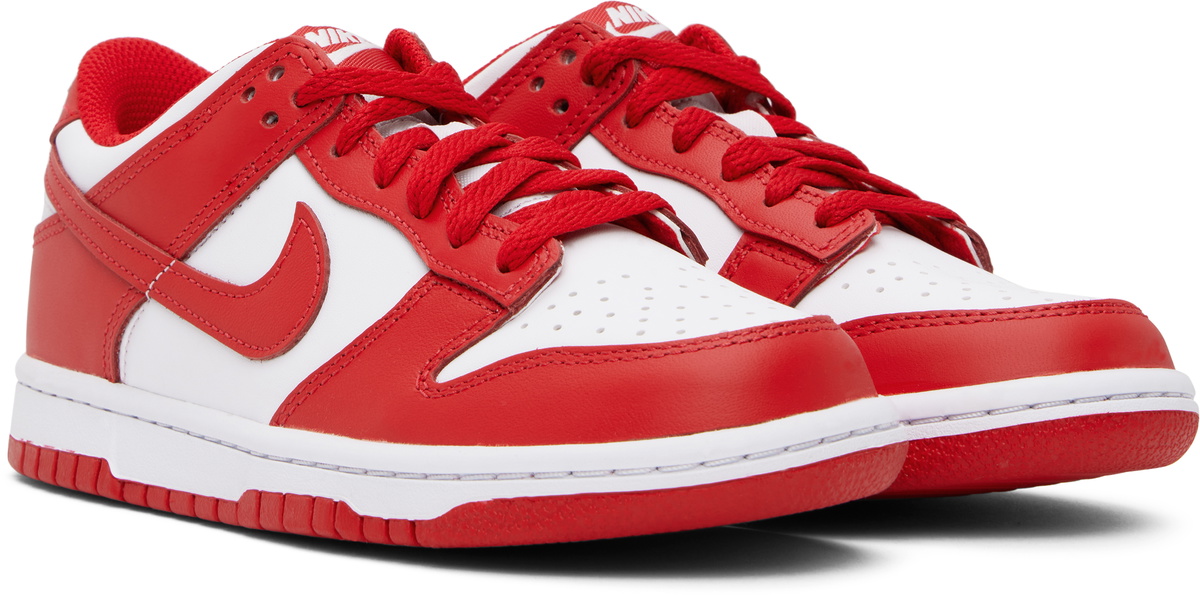 Nike Big Kids Red & White Dunk Low Sneakers Nike