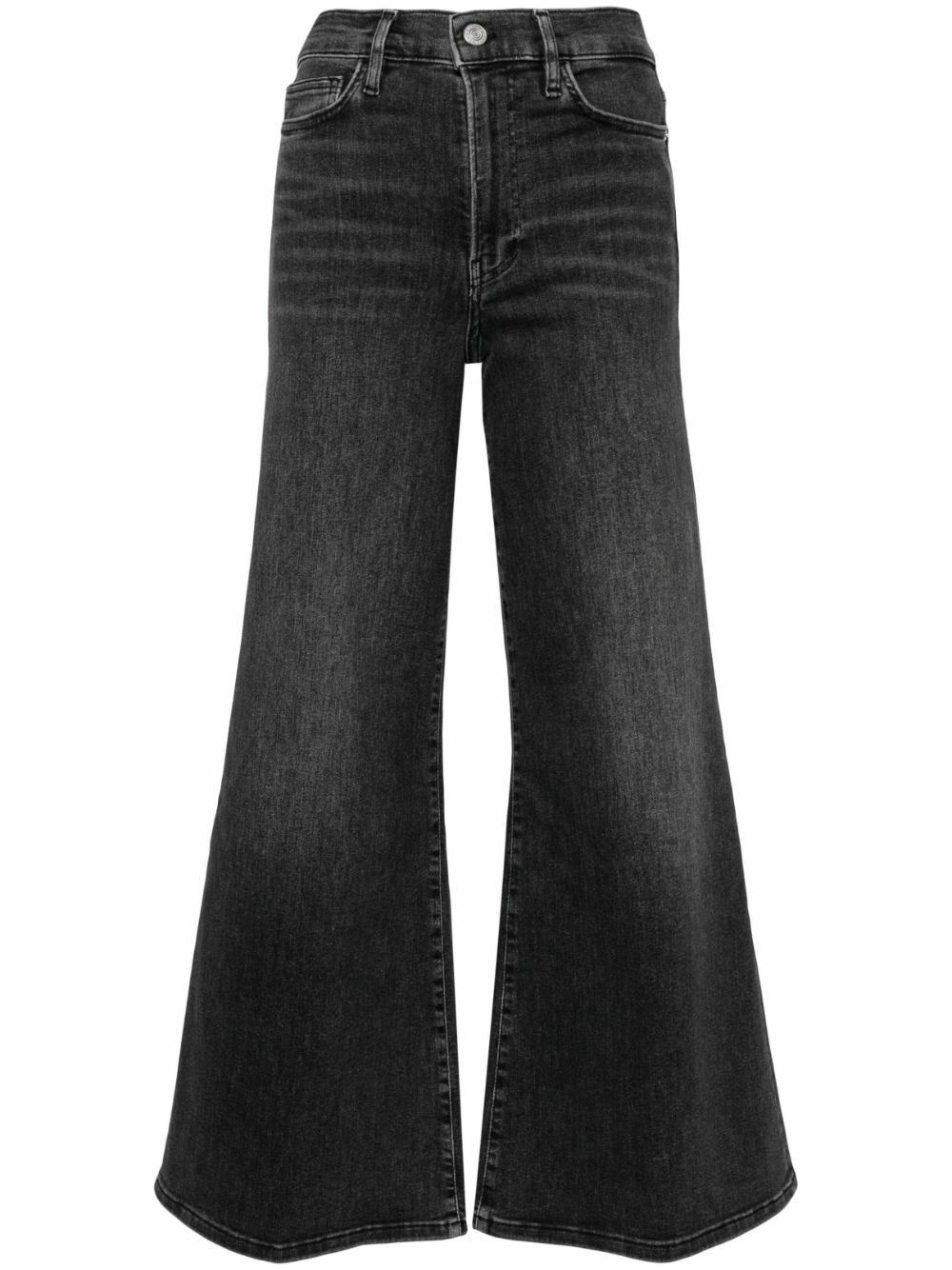 FRAME Black Le Palazzo Wide-Leg Jeans Frame Denim