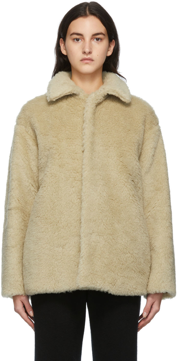 AURALEE Beige Shetland Boa Jacket Auralee