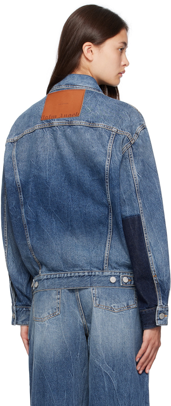 Palm Angels Blue Faded Denim Jacket Palm Angels