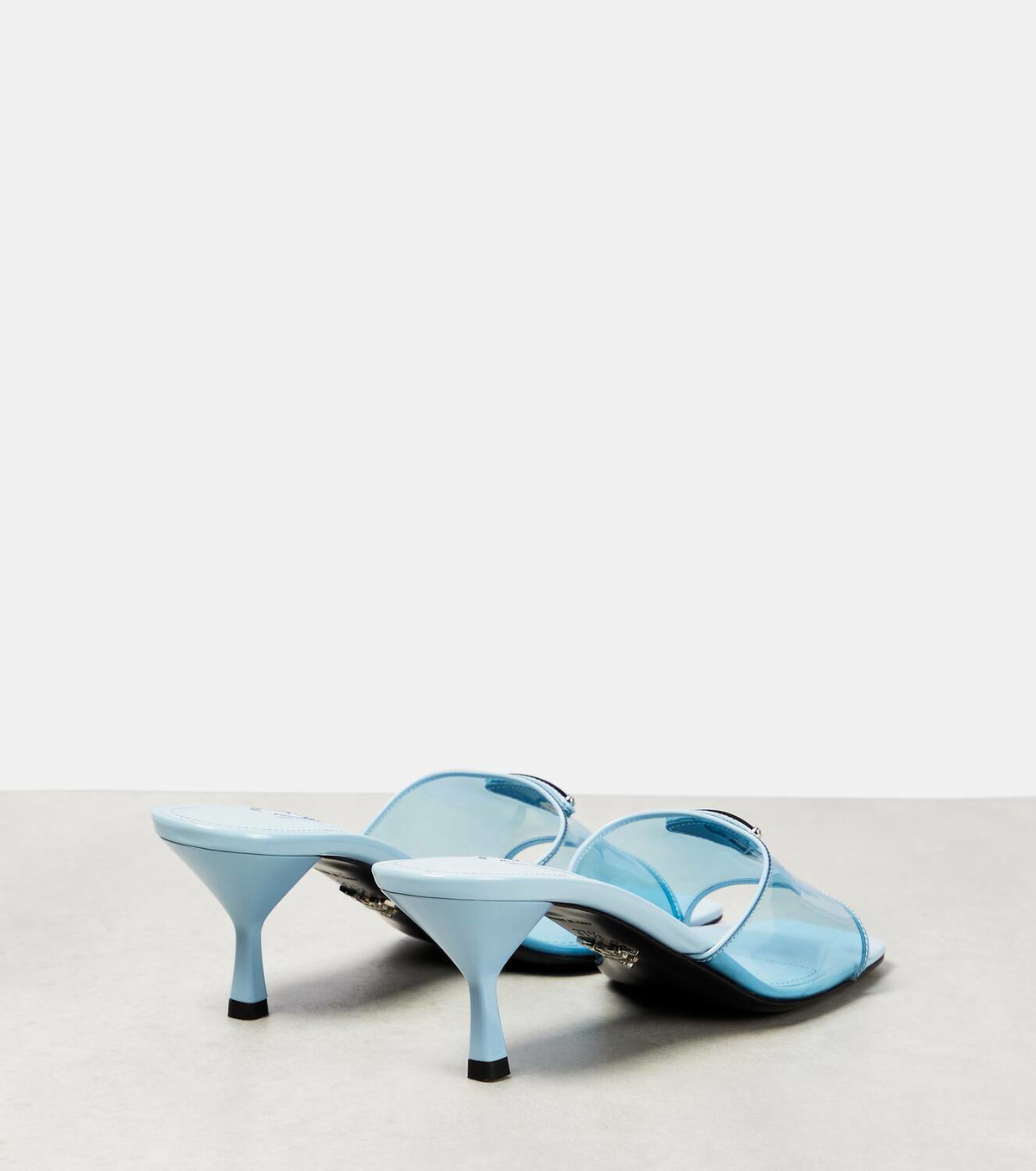 Prada Leather-trimmed PVC mules Prada
