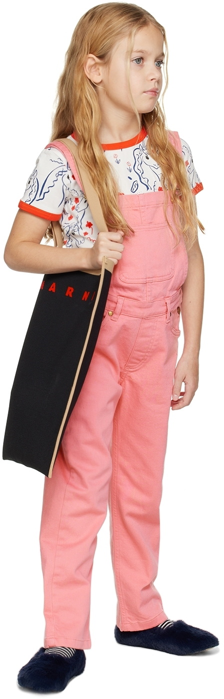 Mini Rodini Kids Pink Nessie Overalls Mini Rodini