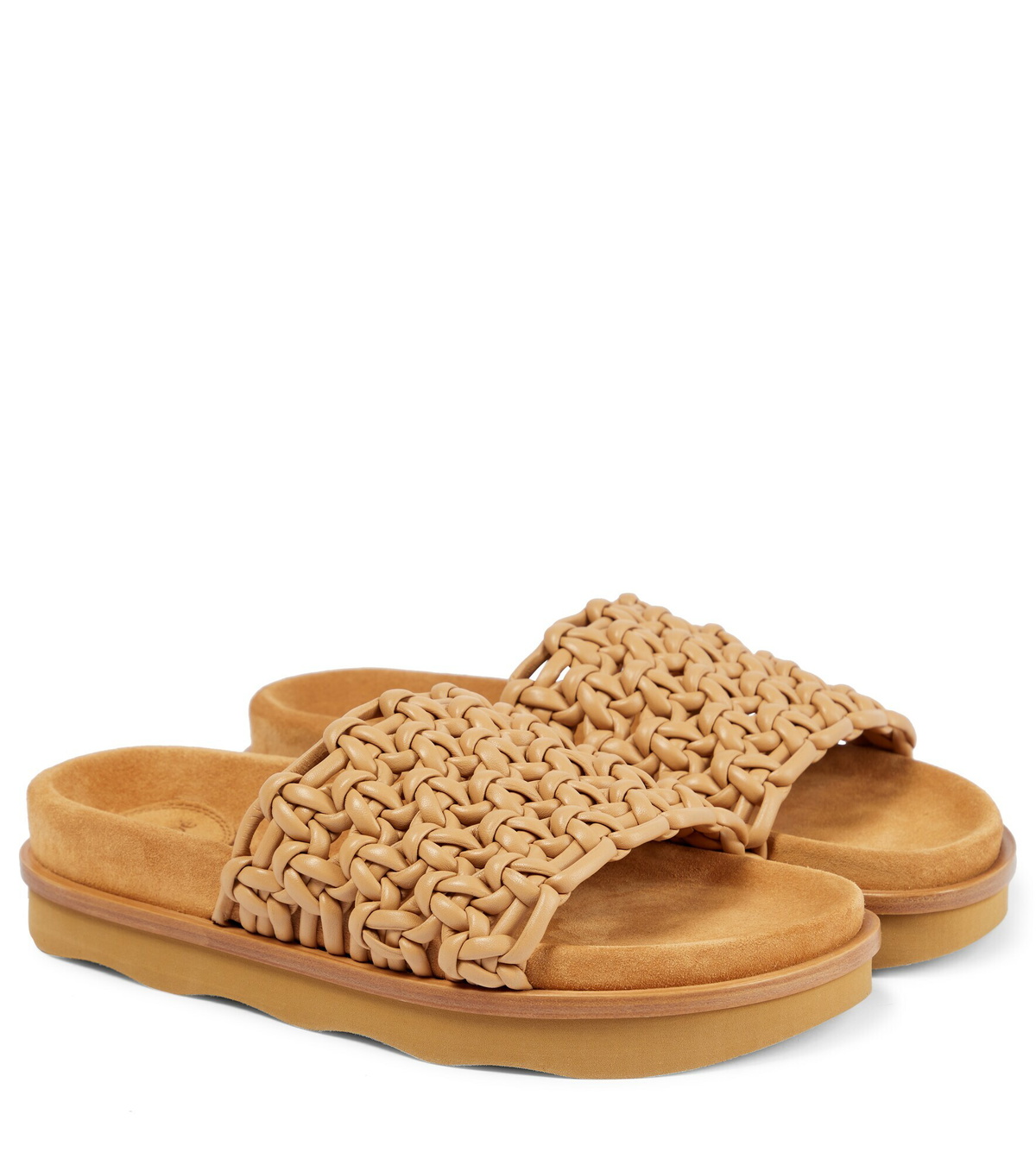 Chloe - Wavy woven leather slides Chloe