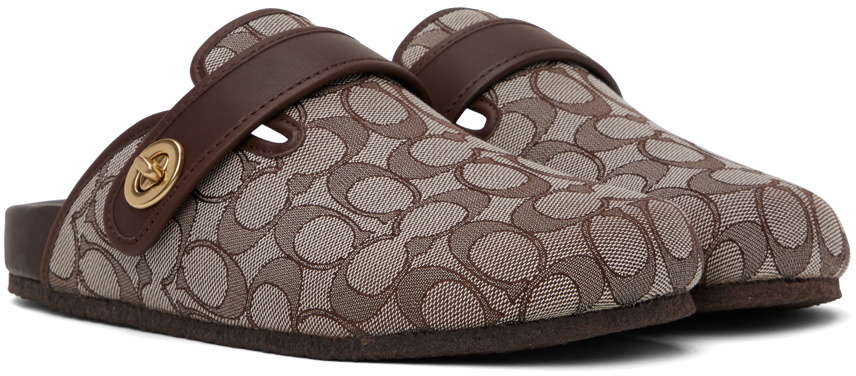 Coach 1941 Brown Signature Jacquard Clogs Coach 1941