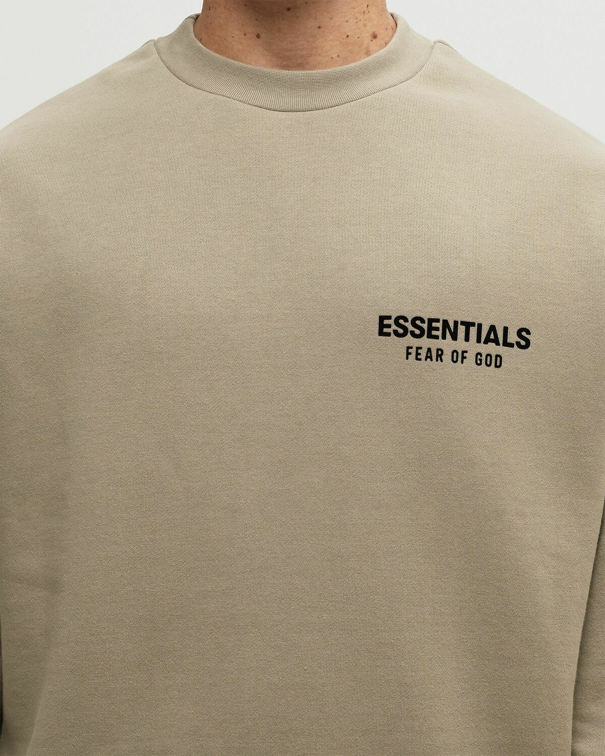 Fear of God Essentials FLEECE CREWNECK Beige Mens Sweatshirt Fear Of ...