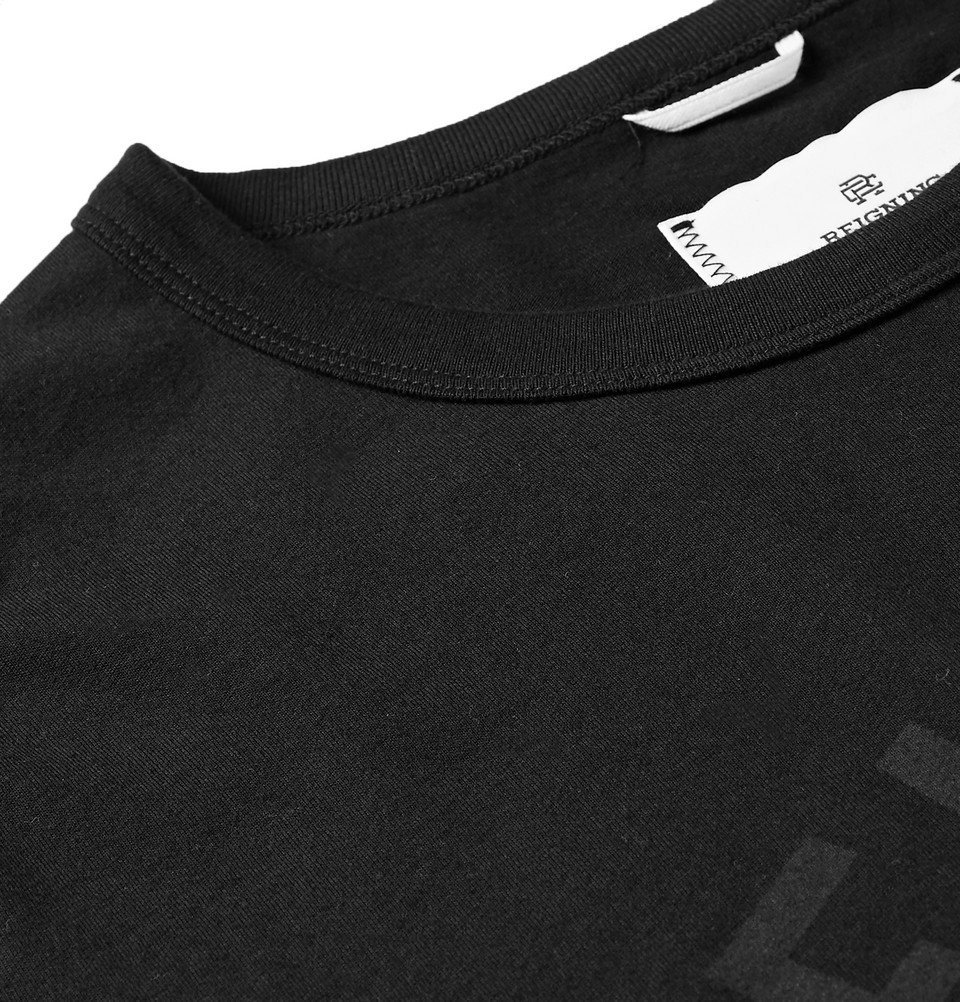 Reigning Champ - Logo-Print Cotton-Jersey T-Shirt - Men - Black ...