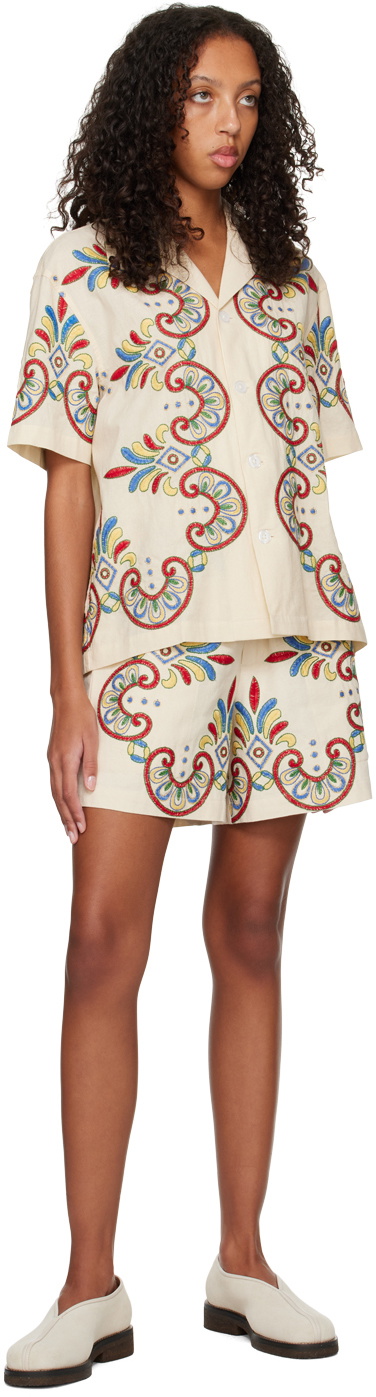 Bode Off-White Carnival Shorts Bode