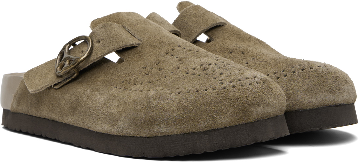 NEEDLES Taupe Suede Clog Slip-on Loafers Needles
