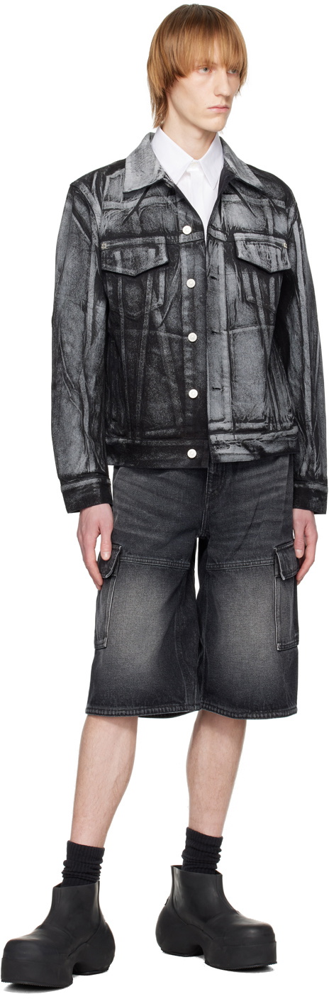 Givenchy Black Multicutted Denim Shorts Givenchy