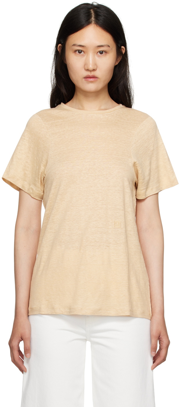 TOTEME Beige Monogram T-Shirt Toteme