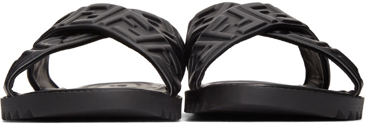 Fendi Black Leather 'Forever Fendi' Slides Fendi