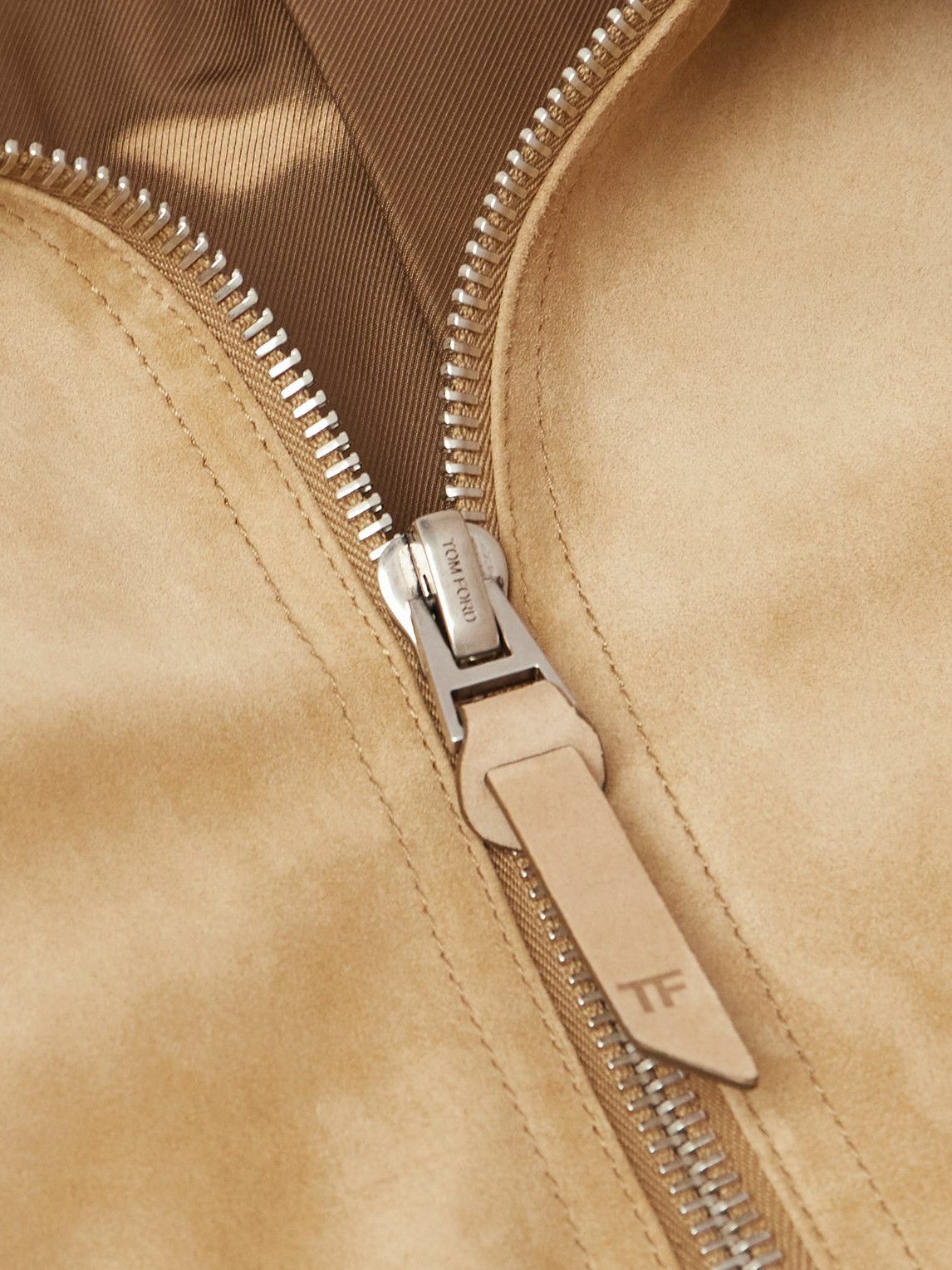 TOM FORD - Shearling-Trimmed Suede Bomber Jacket - Neutrals TOM FORD