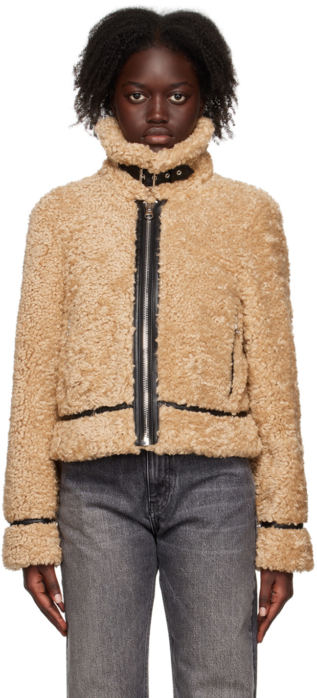 Stand Studio Tan Audrey Faux-Fur Jacket Stand Studio