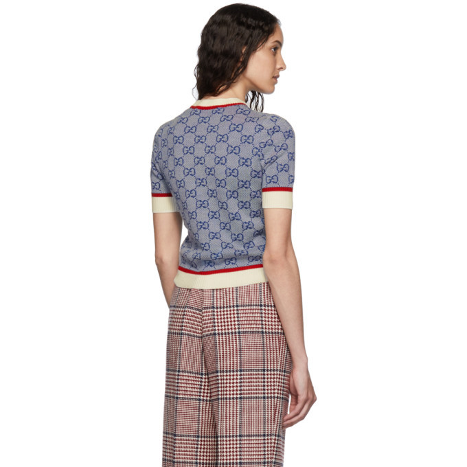 Gucci Blue Knit GG Sweater Gucci