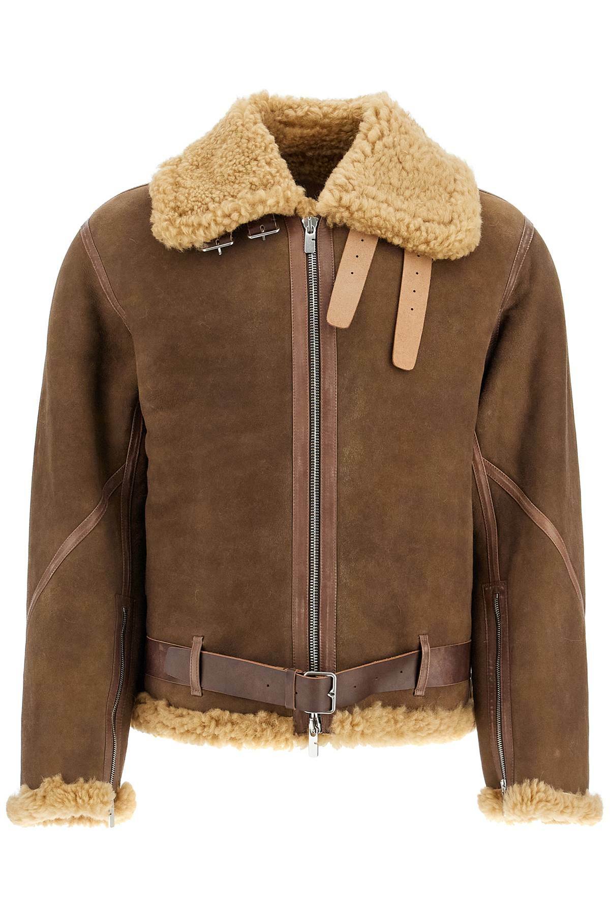 BURBERRY shearling aviator jacket for Brown Burberry