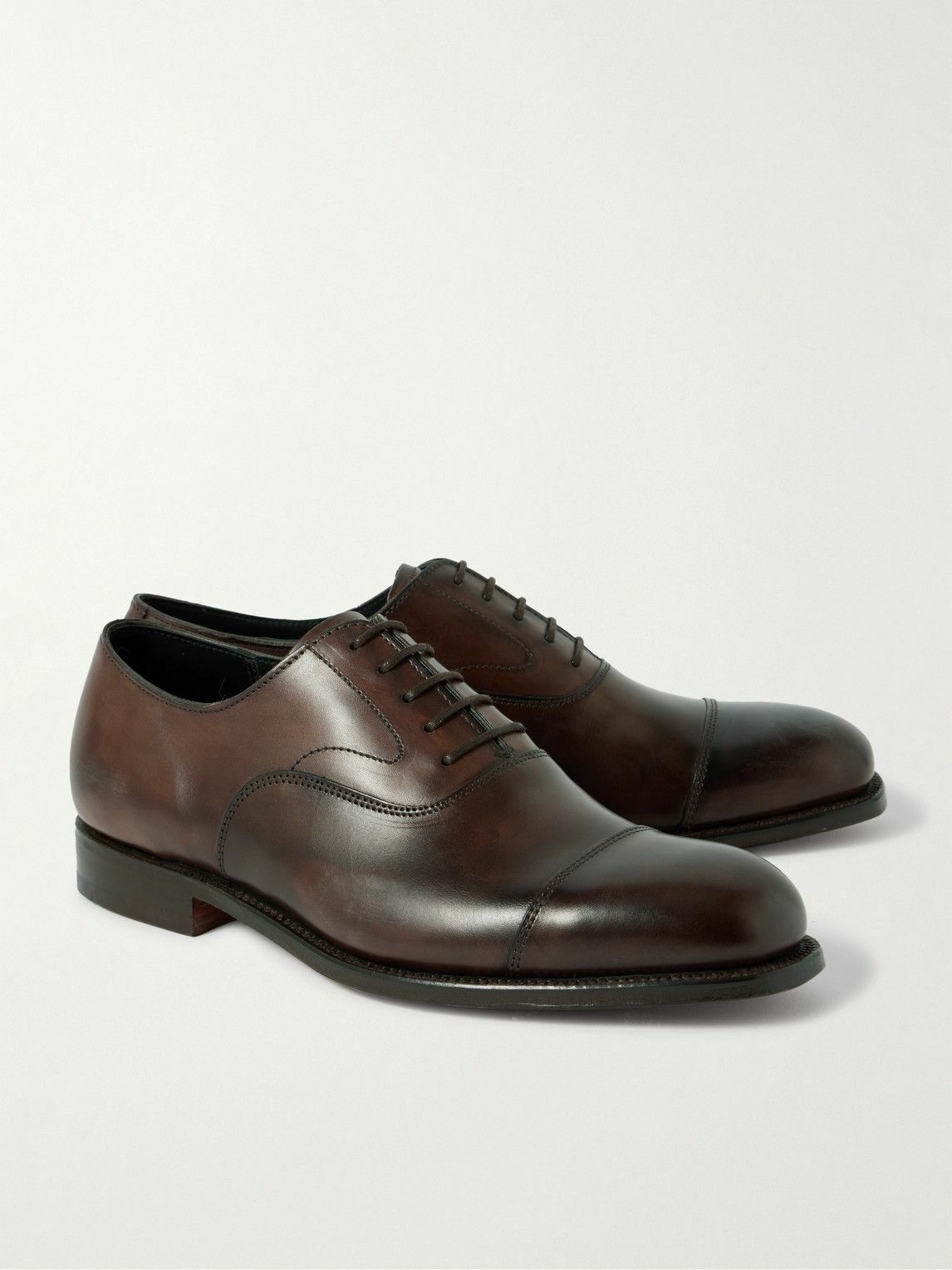 Grenson - Cambridge Handpainted Leather Oxford Shoes - Brown Grenson