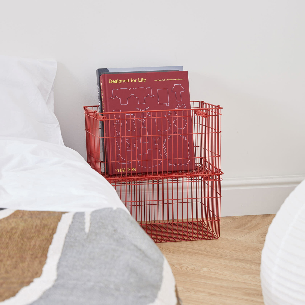 ferm LIVING Cala Stackable Baskets - Set of 2 in Poppy Red ferm LIVING