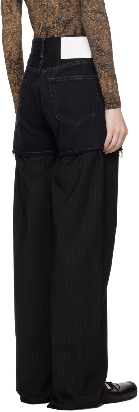 MM6 Maison Margiela Black Layered Trousers MM6 Maison Margiela