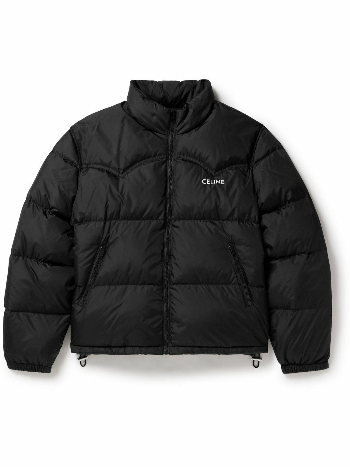 CELINE - Logo-Print Shell Down Jacket - Black Celine