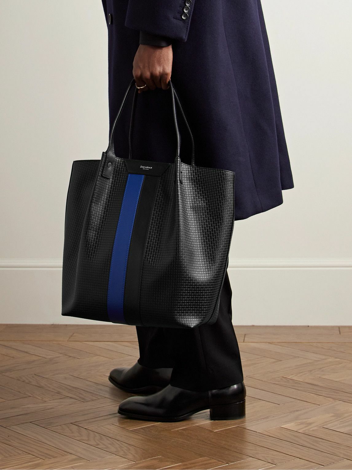 Serapian - Leather-Trimmed Stepan Coated-Canvas Tote Bag Serapian