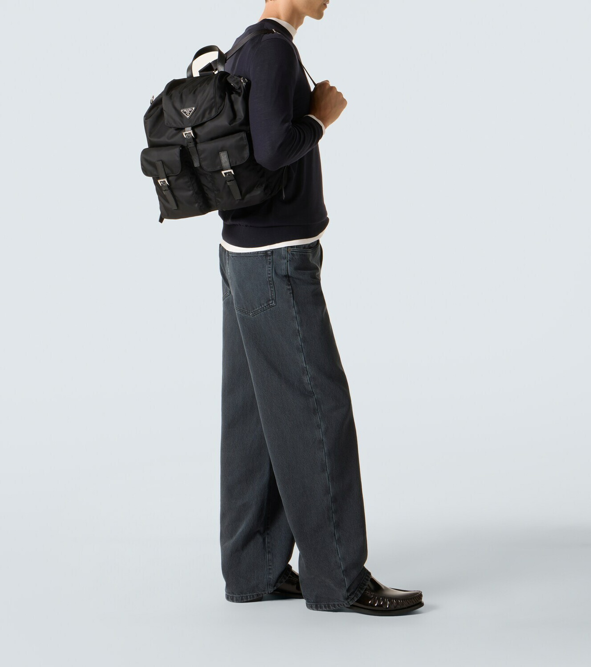 Prada Re-Nylon leather-trimmed backpack Prada