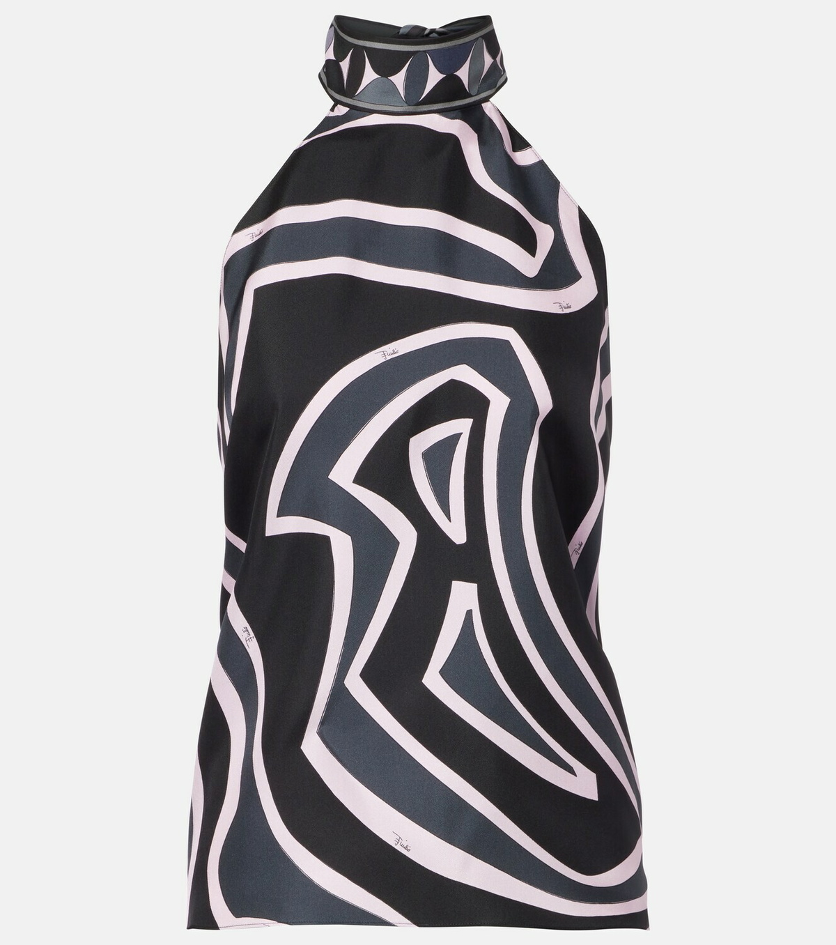 Pucci Iride halterneck silk twill top Emilio Pucci