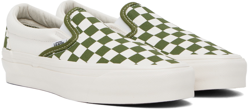 Vans Green Classic Slip-On Checkerboard Sneakers Vans