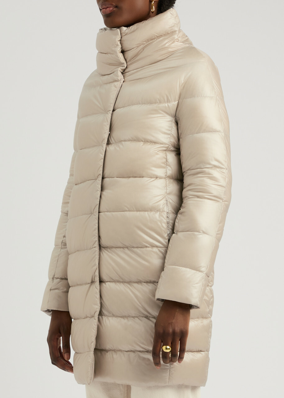 Herno Dora Quilted Shell Coat Cream Herno