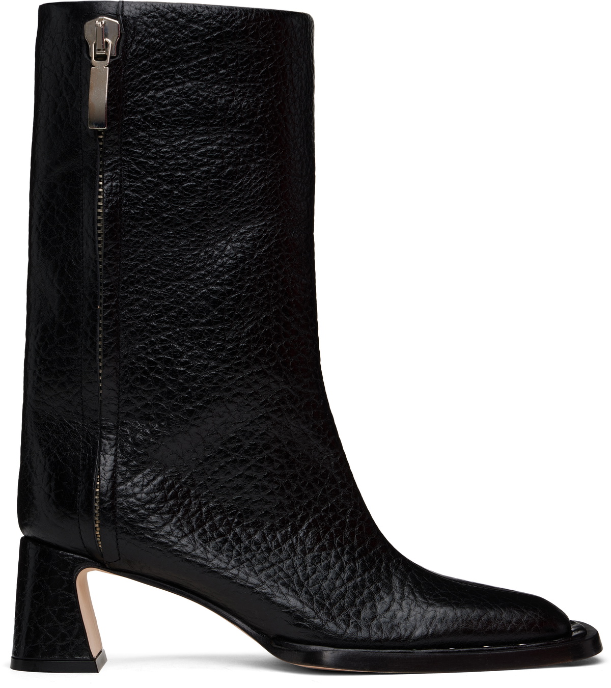 Miista Black Raleigh Grain Ankle Boots MIISTA