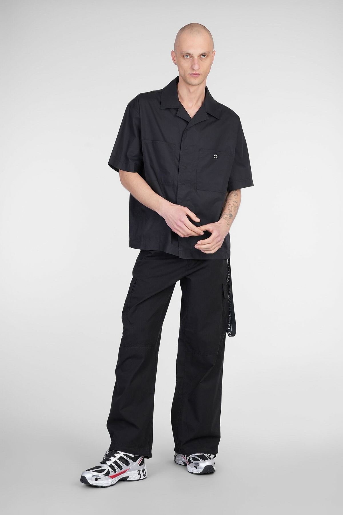 44 Label Group Lizard Pants In Black Cotton 44 Label Group