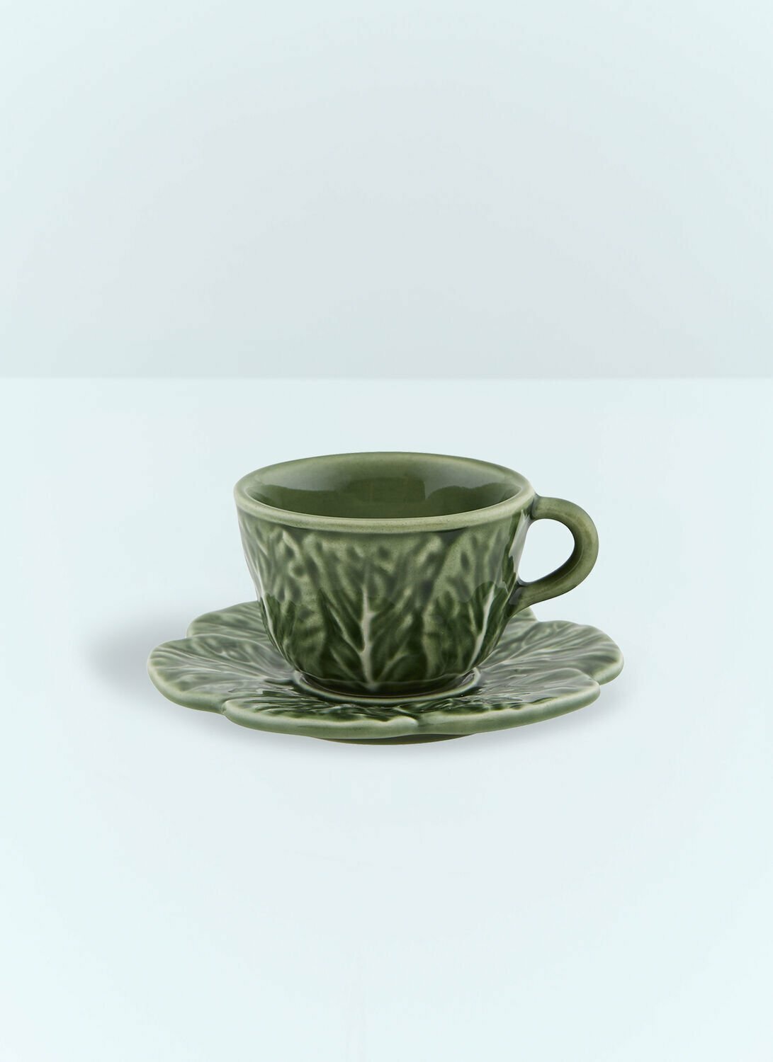 Bordallo Pinheiro Set Of Four Couve Coffee Cups And Saucers Bordallo ...