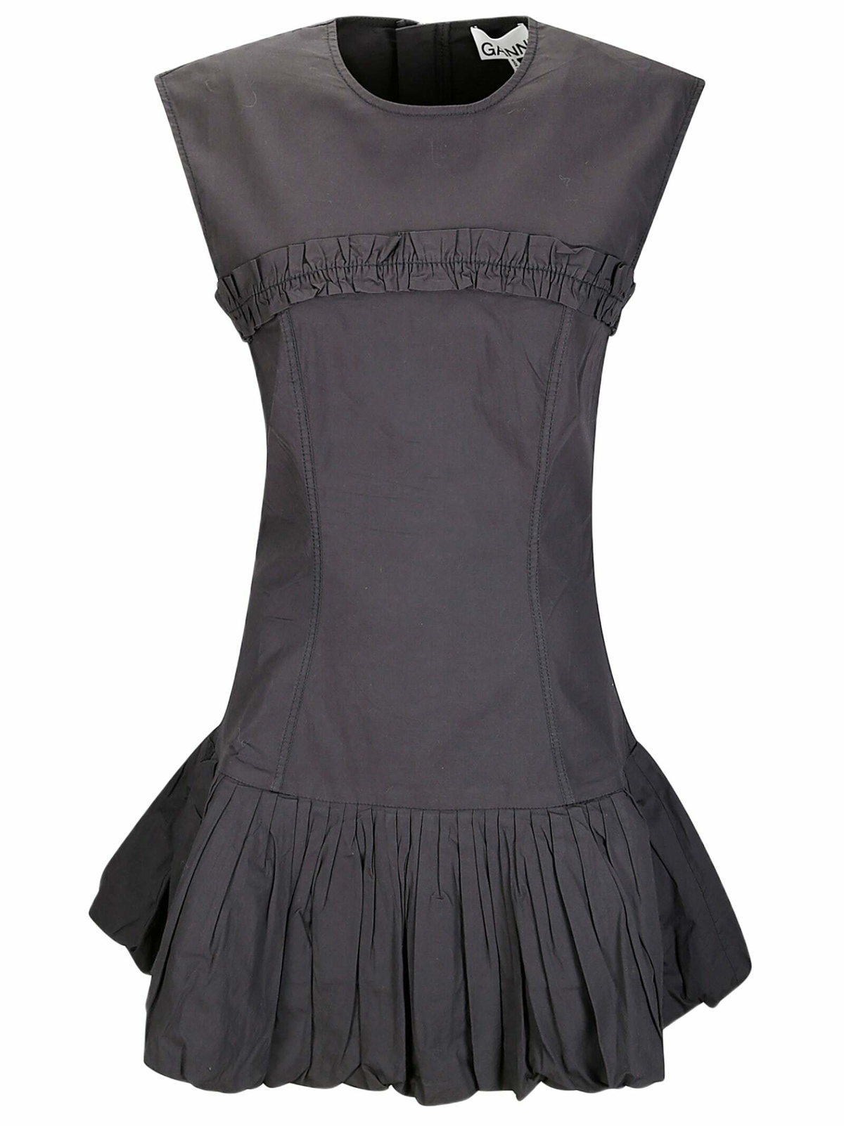 Ganni Stretch Cotton Poplin Corset Mini Dress GANNI