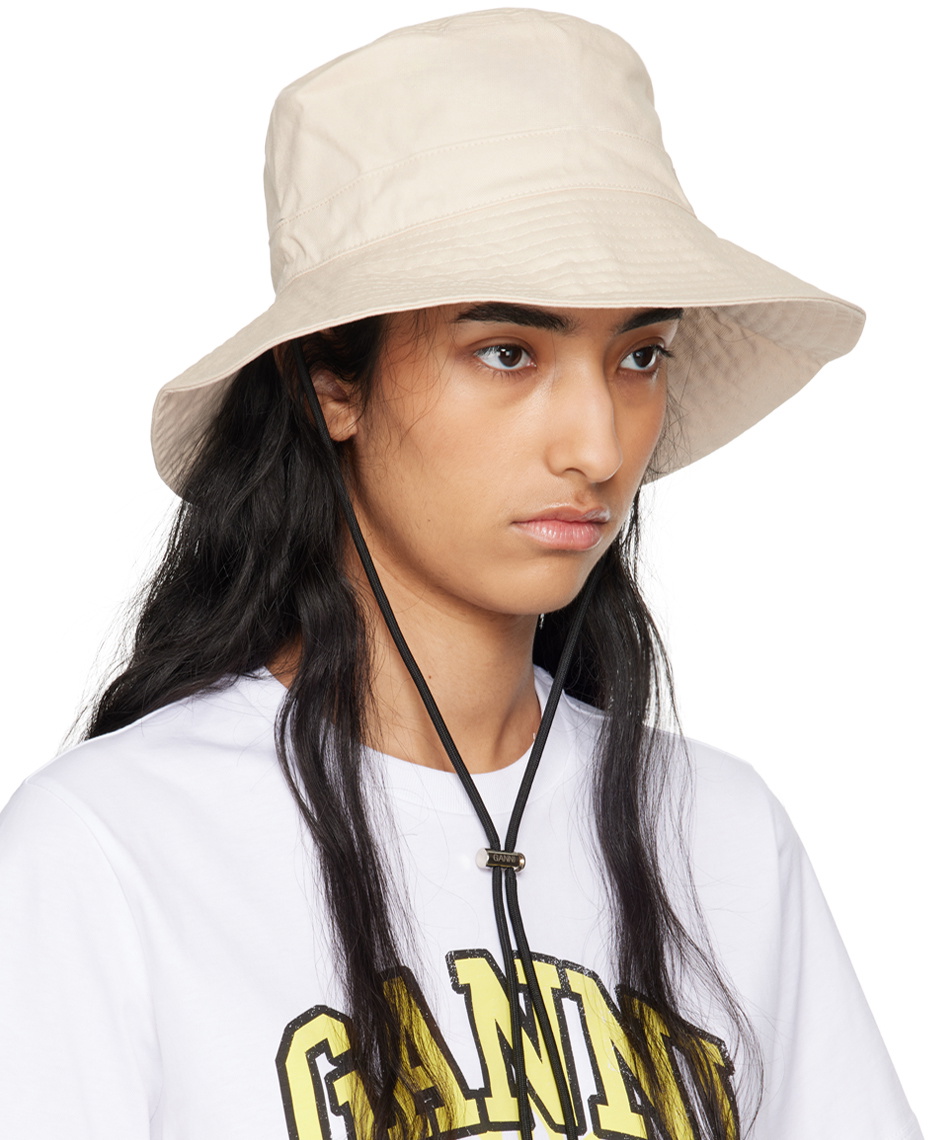 GANNI Off-White Fisherman Bucket Hat GANNI