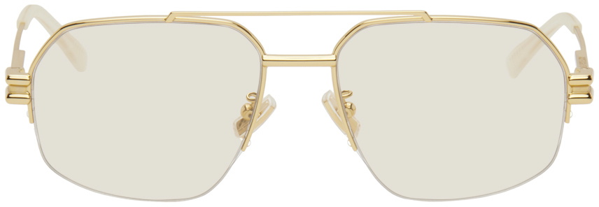 Bottega Veneta Gold Aviator Sunglasses Bottega Veneta