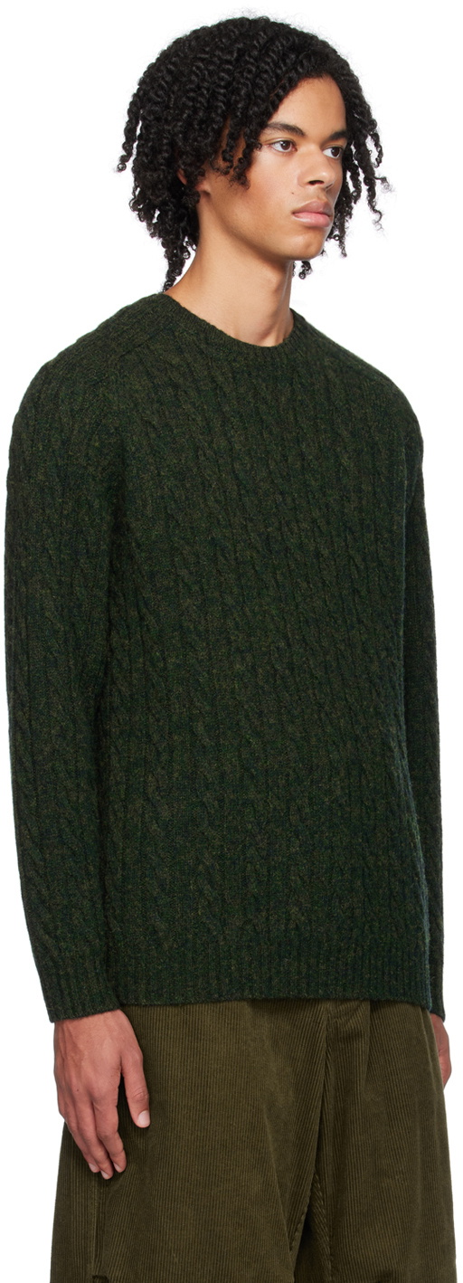 BEAMS PLUS Green Crewneck Sweater Beams Plus