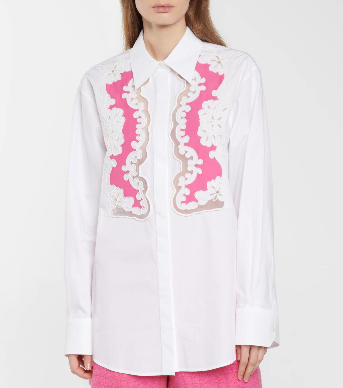 Valentino Embroidered cutout cotton shirt Valentino