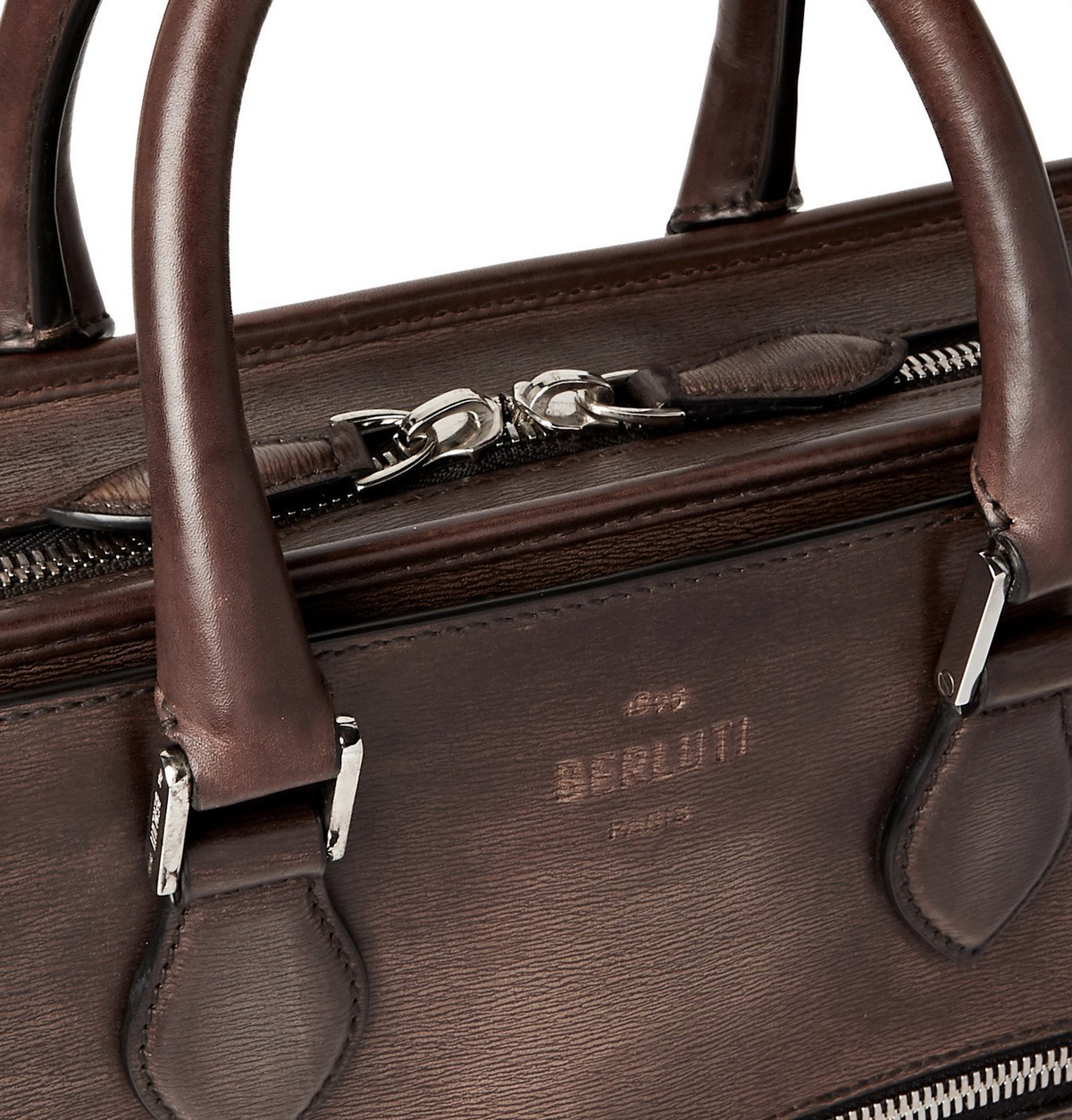 Berluti - Textured-Leather Briefcase - Brown Berluti