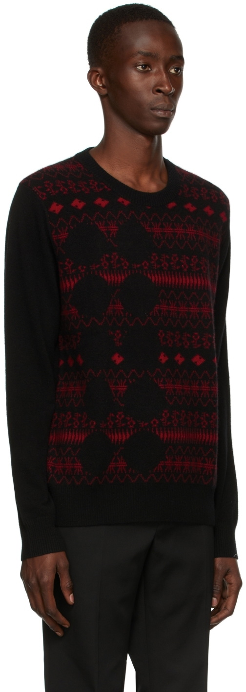 Yuki Hashimoto Black & Red Cashmere Warehouse Sweater Yuki Hashimoto