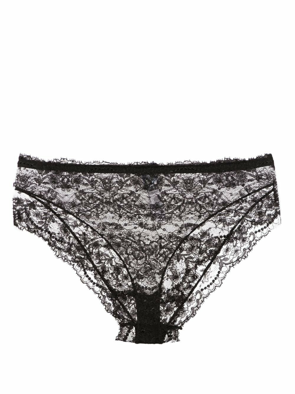 Dolce & Gabbana Black High-Waisted Lace Briefs Dolce & Gabbana