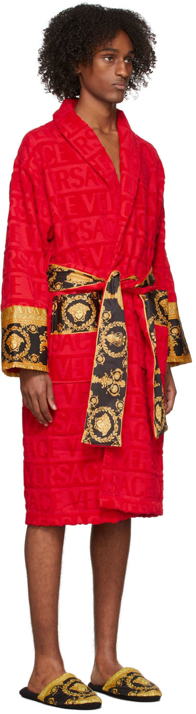 Versace Red I Heart Baroque Robe Versace