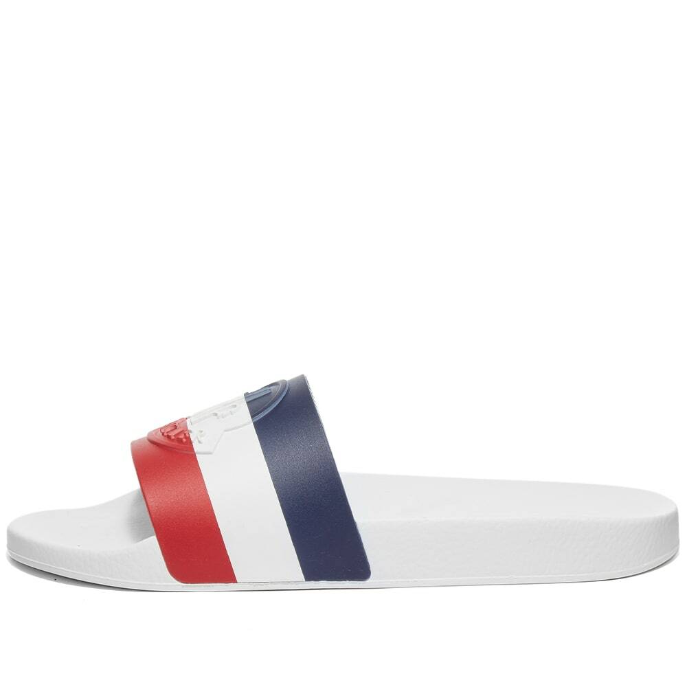 Moncler Men's Basile Pool Slide in White/Red/Blue Moncler