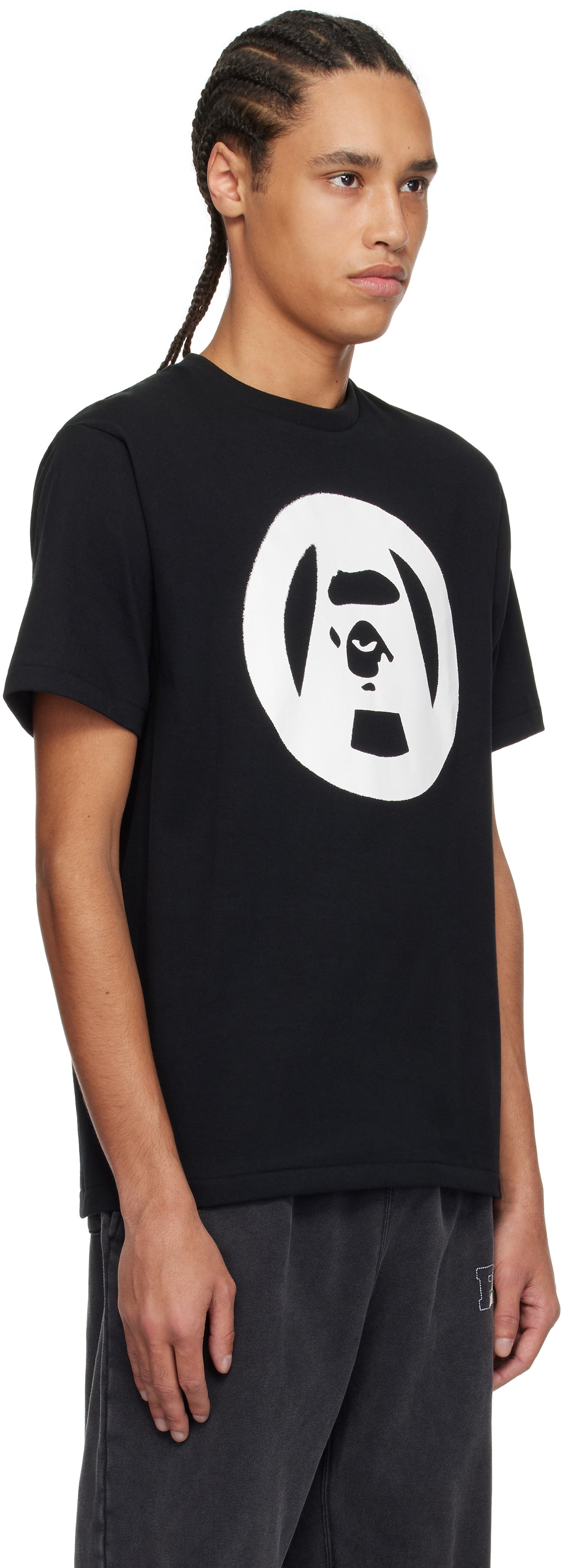 BAPE Black Stencil Circle Ape Face T-shirt A Bathing Ape