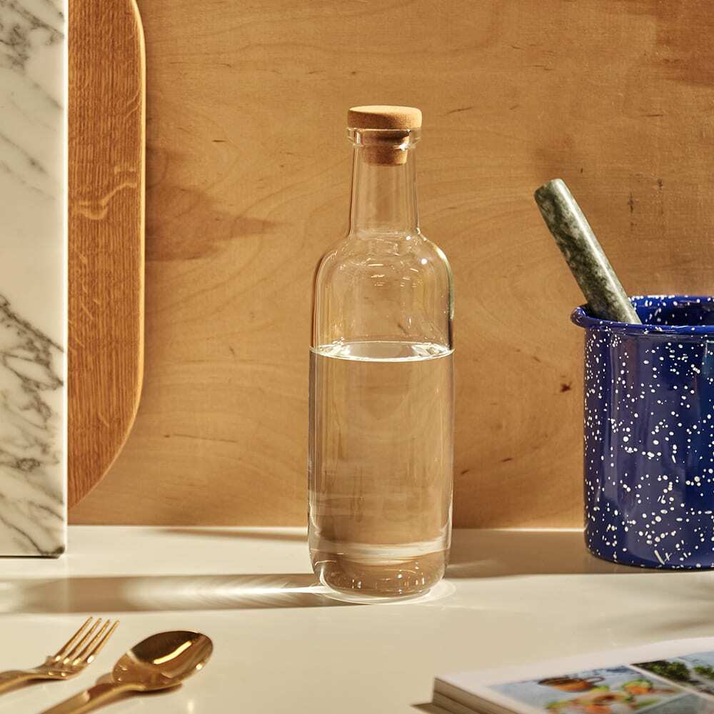 HAY Bottle with Cork Stopper in Clear HAY