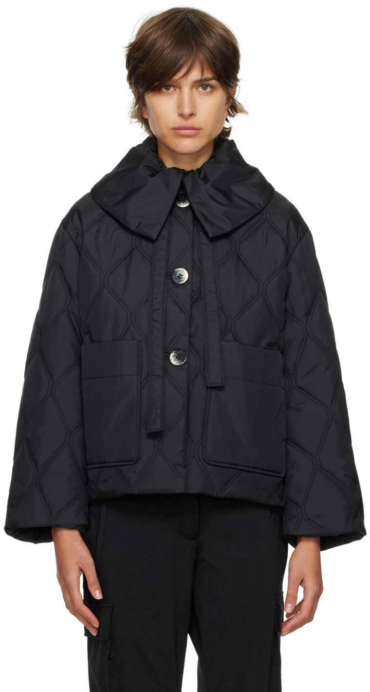 GANNI Black Quilted Jacket GANNI