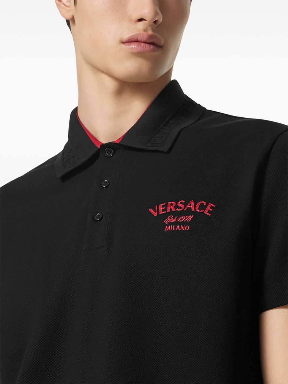 Versace Logo-Embroidered Polo Shirt Versace