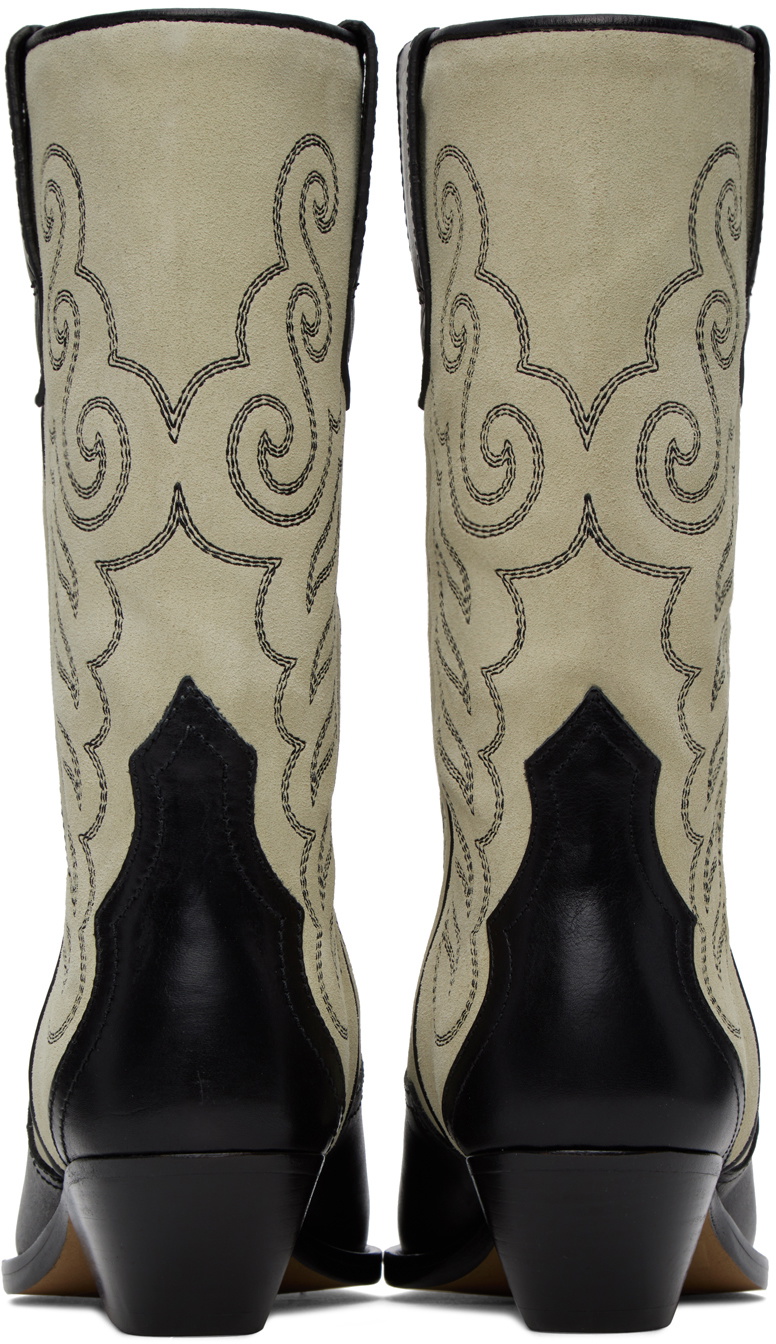 Isabel Marant Black & Beige Duerto Boots Isabel Marant