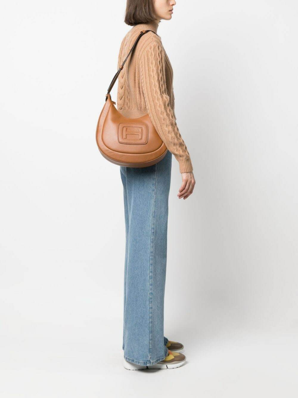 HOGAN - H-bag Mini Leather Hobo Bag Hogan