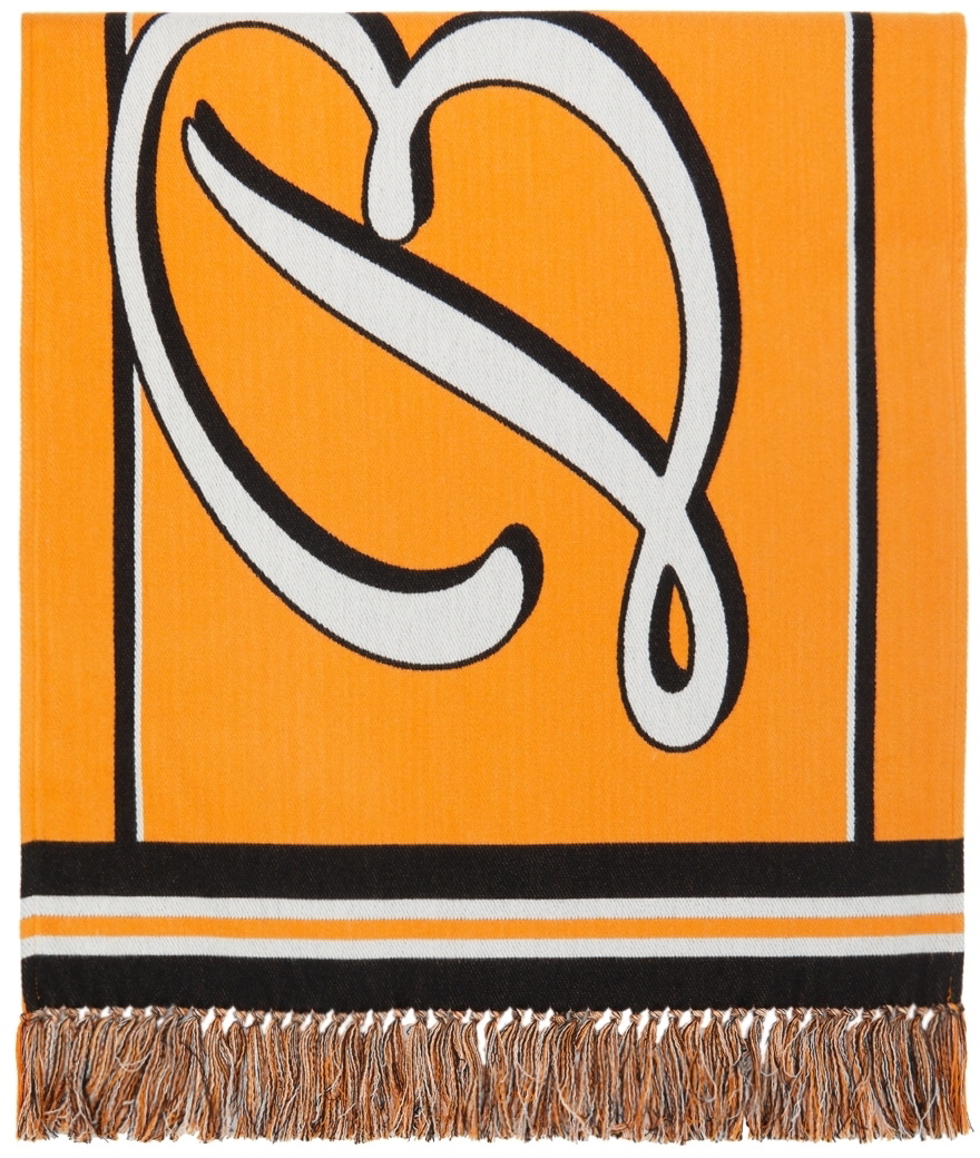 Burberry Orange Organic Cotton Scarf Burberry